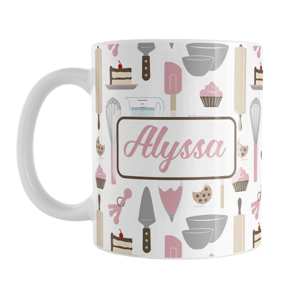 Personalized Pink Baking Pattern Mug | Custom Gift for Bakers – Amy's ...