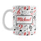 Personalized Red Music Notes Pattern Mug | Gift for Music Lovers – Amy ...