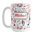 Personalized Red Music Notes Pattern Mug | Gift for Music Lovers – Amy ...