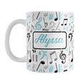 Personalized Turquoise Music Notes Mug | Custom Music-Themed Gift – Amy ...