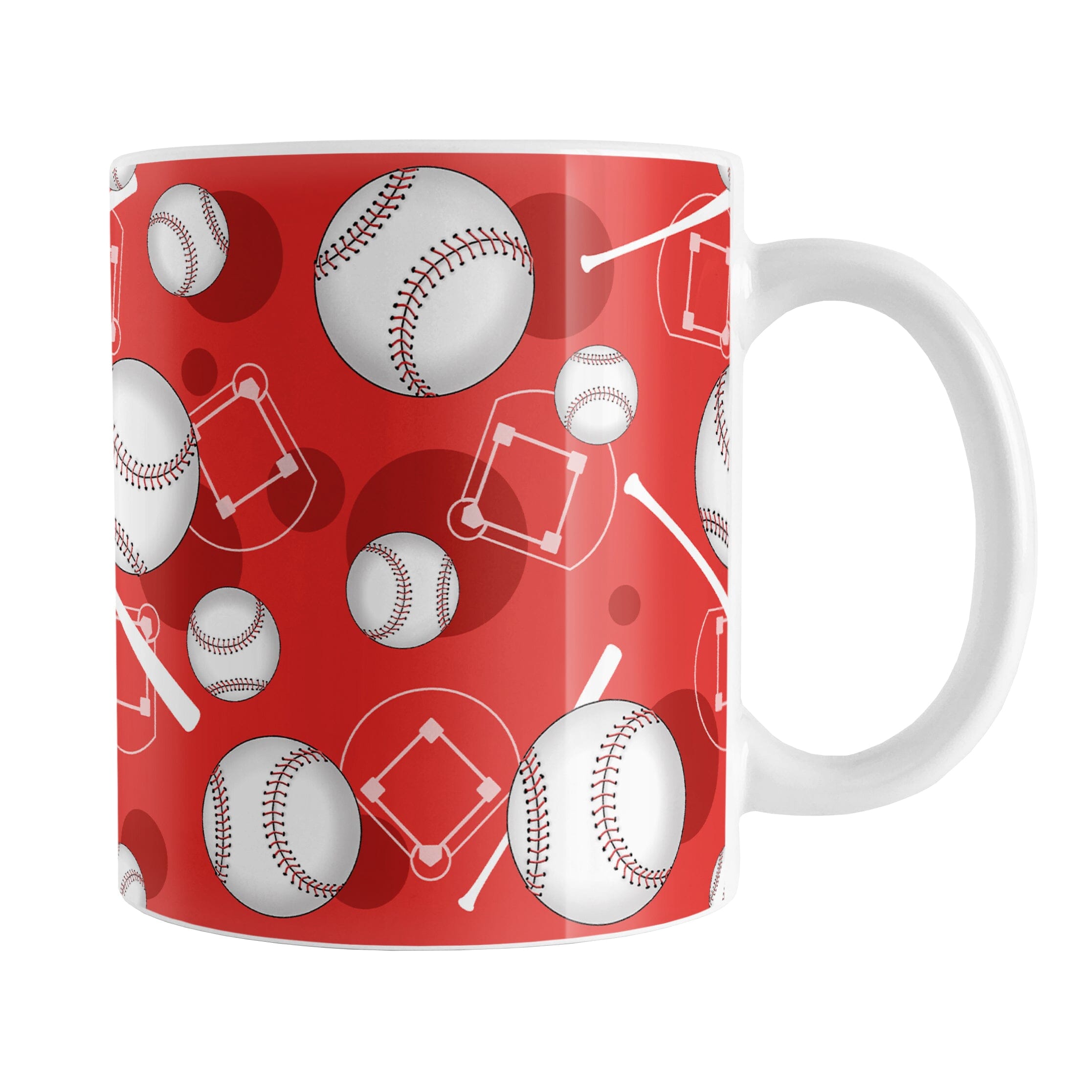 Red Baseball Pattern Mug | Baseball Gift for Fans - Dishwasher Safe ...