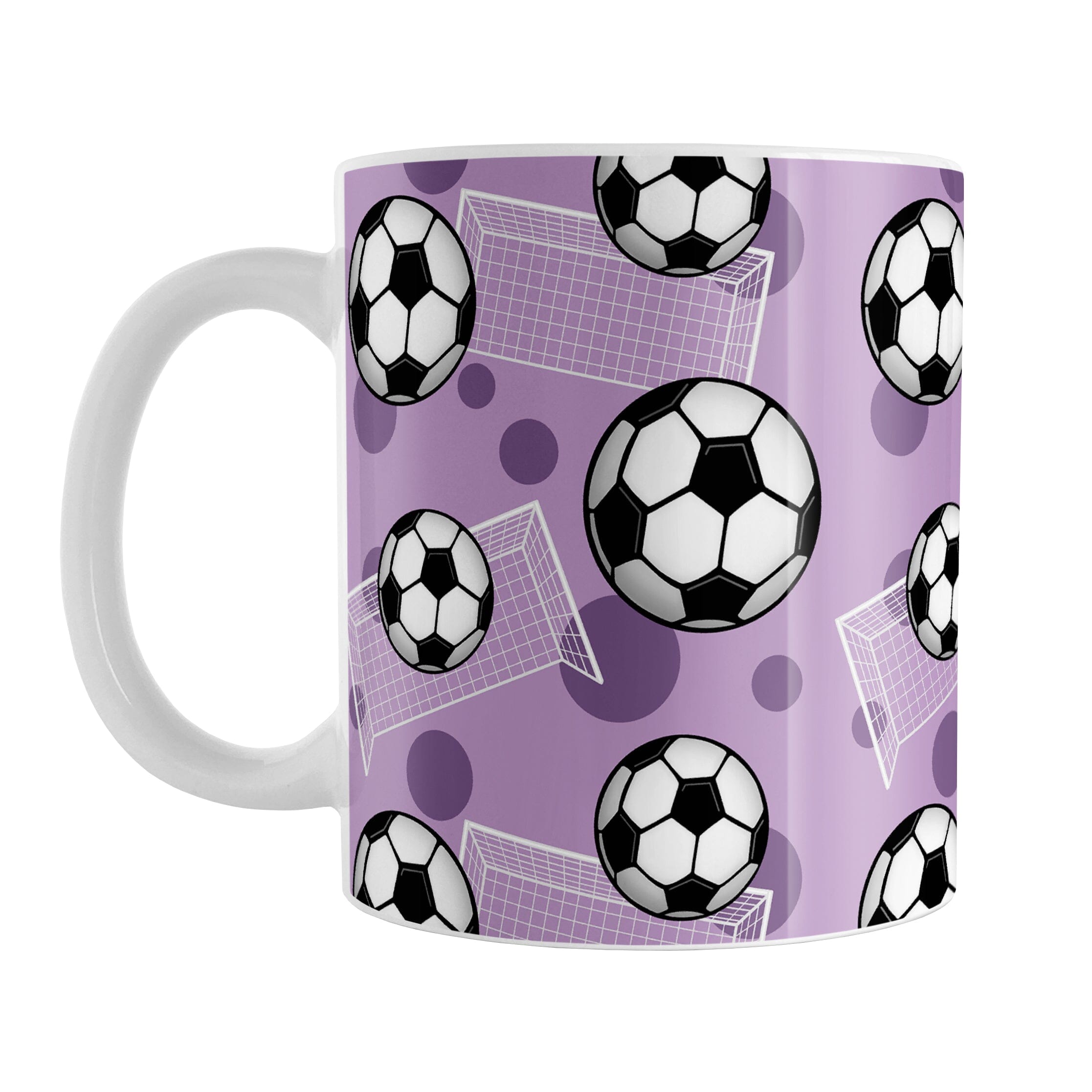 Soccer Ball and Goal Pattern Purple Mug | Great Gift for Soccer Lovers ...