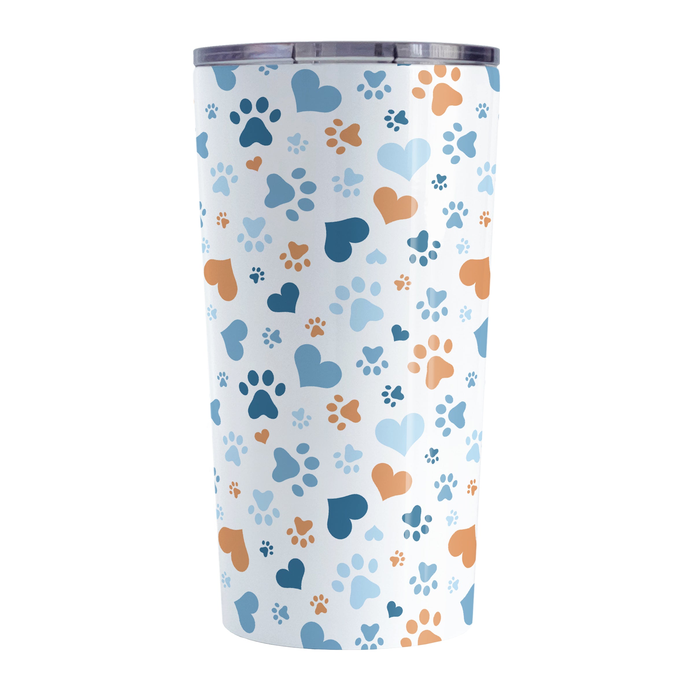 Blue Hearts and Paw Prints Tumbler Cup | Perfect Gift for Pet Parents ...