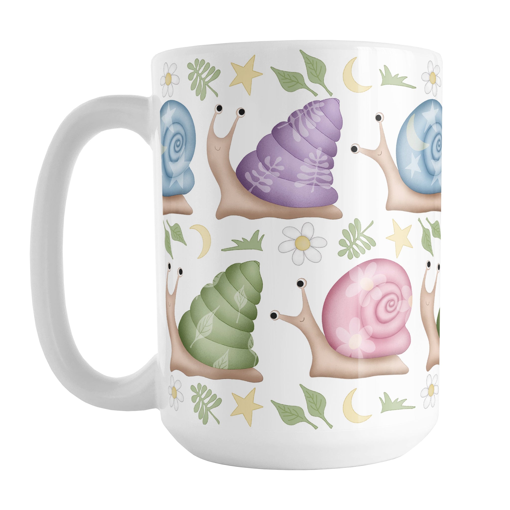 Cute Spring Summer Snails Pattern Mug | Colorful & Giftable Drinkware ...