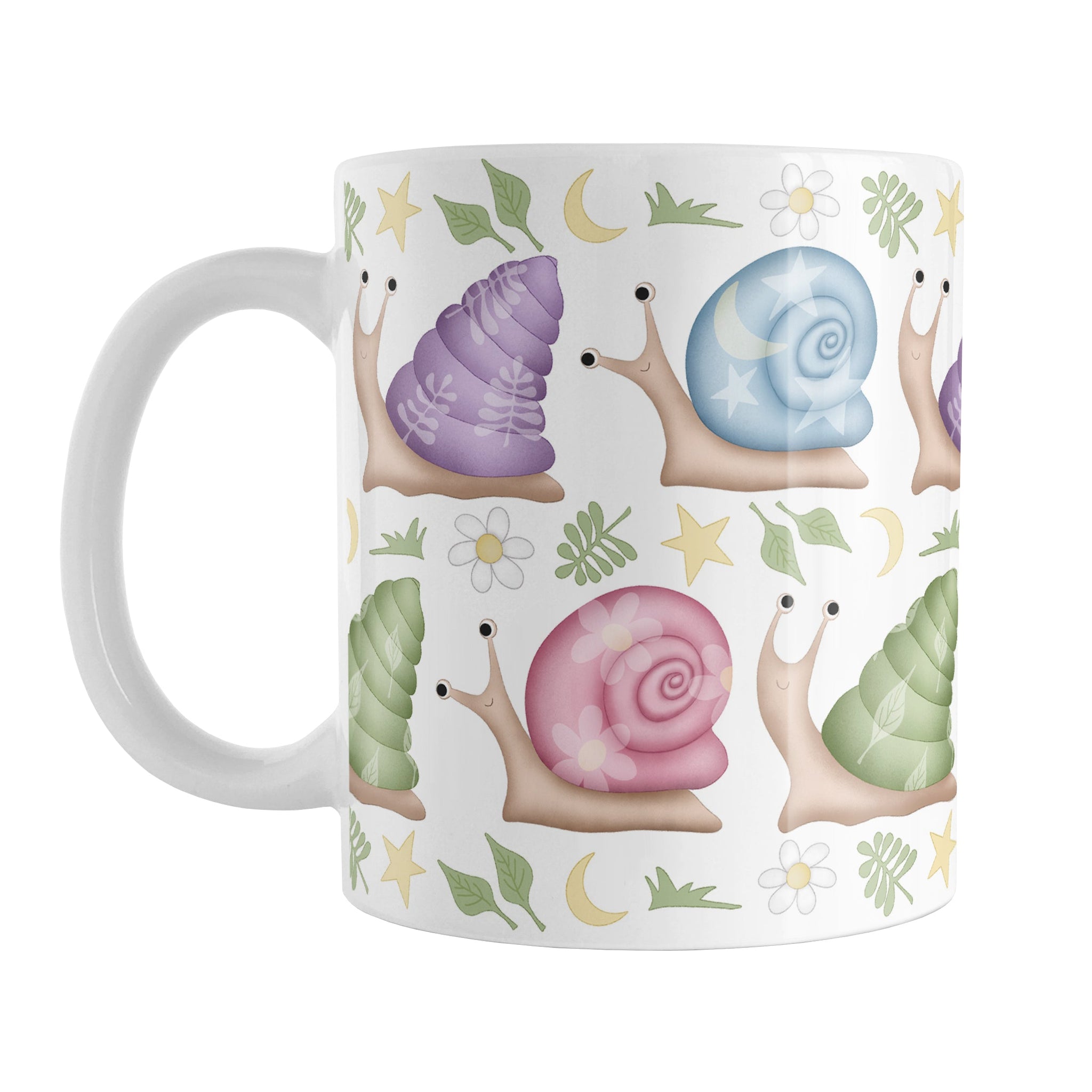 Cute Spring Summer Snails Pattern Mug | Colorful & Giftable Drinkware ...