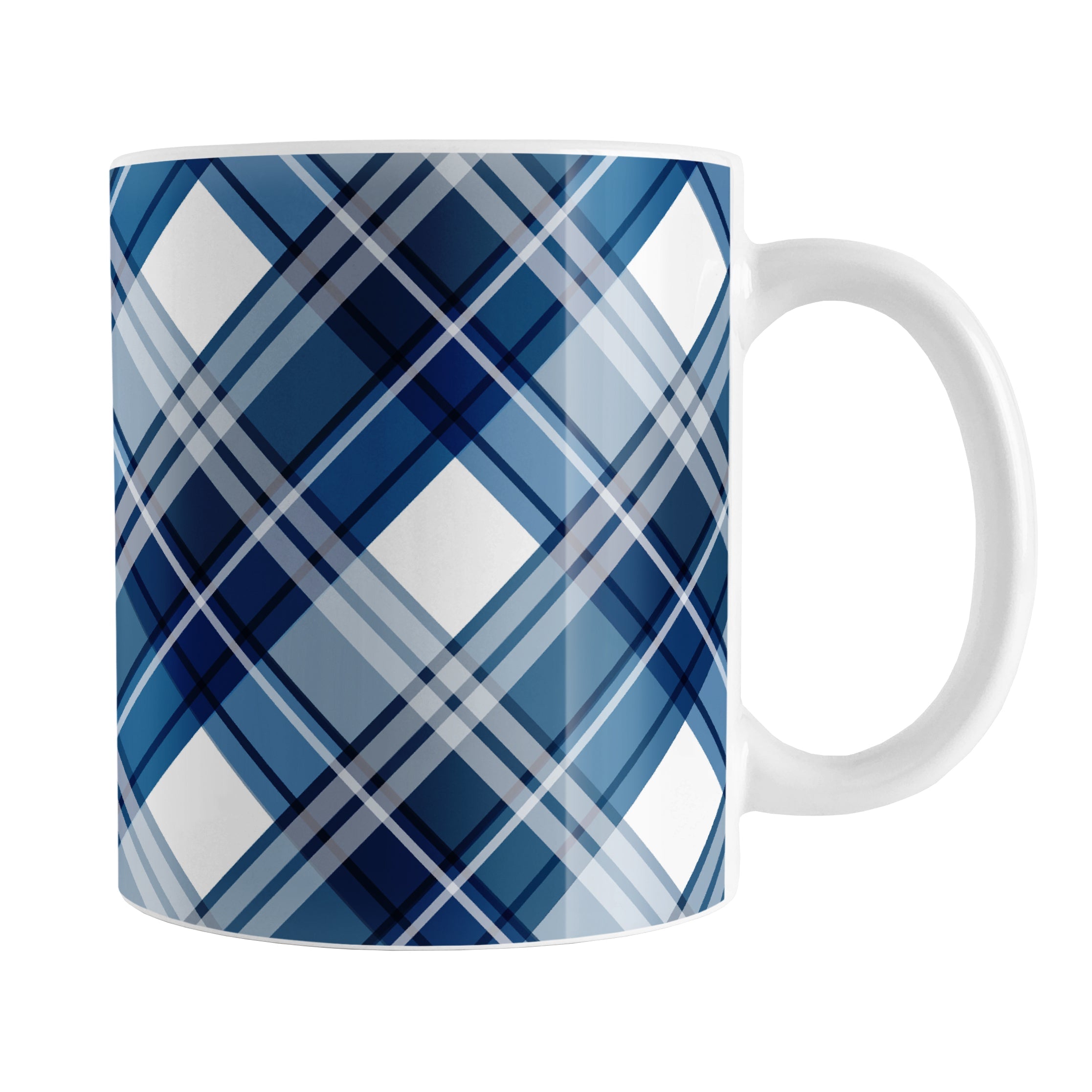 Navy Blue Plaid Mug | Classic Ceramic Drinkware for All Occasions – Amy ...