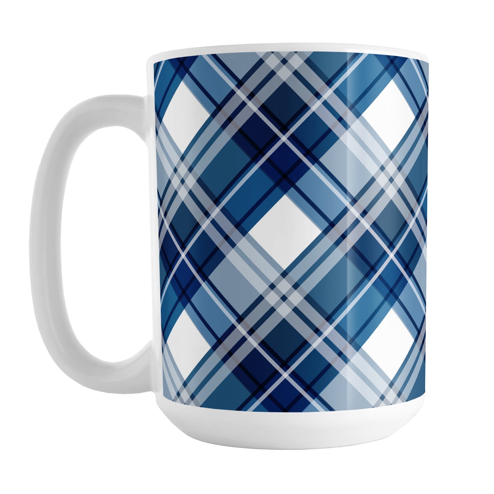 Navy Blue Plaid Mug | Classic Ceramic Drinkware for All Occasions – Amy ...