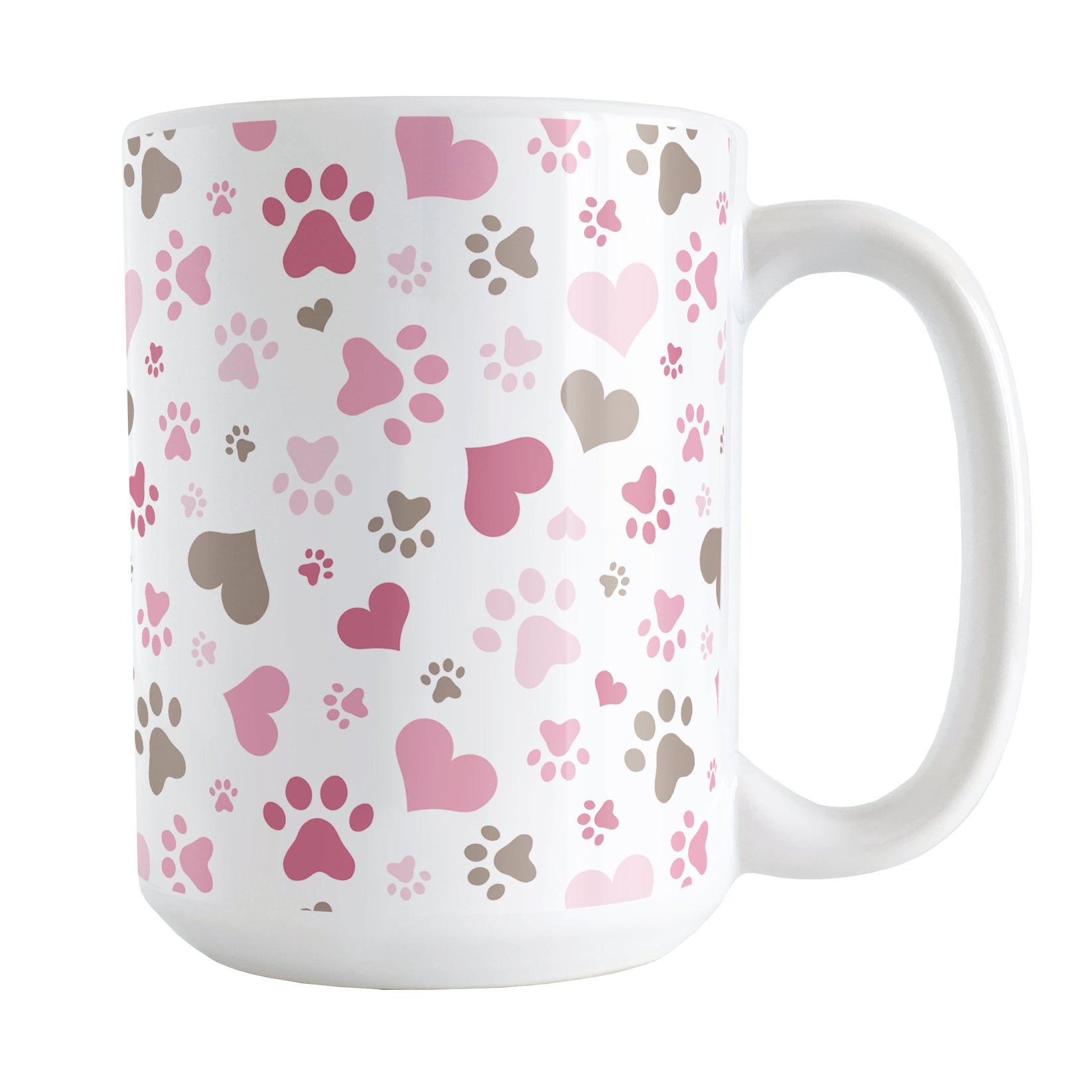 Pink Hearts and Paw Prints Mug | Perfect Gift for Dog Lovers – Amy's ...