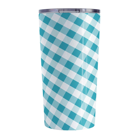 Turquoise Gingham Tumbler Cup | Stylish Drinkware, Hot & Cold Drinks ...