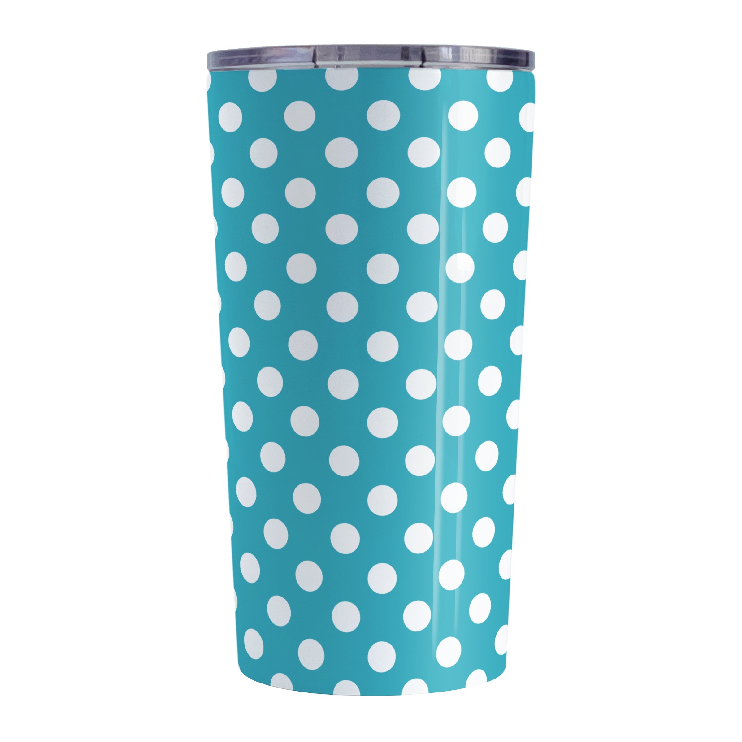 Turquoise Polka Dot Tumbler Cup | Stylish Hot & Cold Drinkware Gift ...